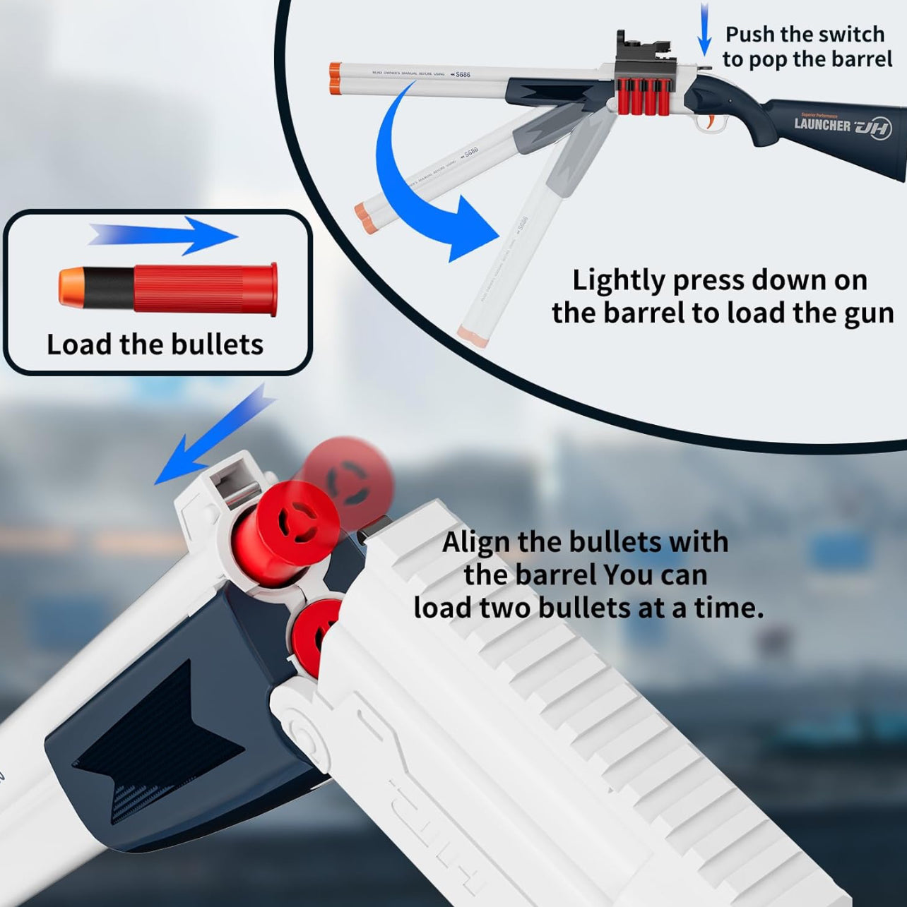 Lockwood 300 Double Barrel Shotgun - Shell Ejecting Dart Blaster Cospl ...