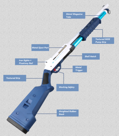 M870 Tactical Shotgun Shell Ejecting Dart Blaster Prop Cosplay Toy Gun ...